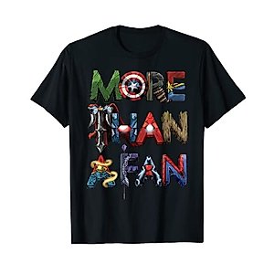 Marvel Avengers More Than A Fan Word Stack T-Shirt