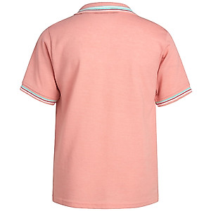 Ben Sherman Boys' Polo Shirt - Classic Fit Short Sleeve Pique Polo - Comfort Stretch Golf Shirt for Boys (8-18), Size 10-12, Pink