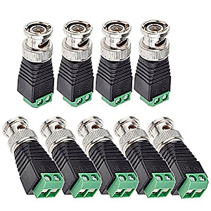 ACBalun83 28 Count Gold-Plated BNC Male-to-Male Coaxial Cat5/Cat6 Camera CCTV Security Camera Connector Adapter