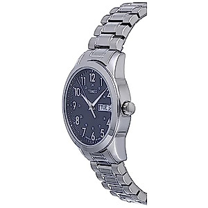 Timex Men's South Street Sport 36mm Watch – Silver-Tone Case Blue Dial with Silver-Tone Stainless Steel Expansion Band