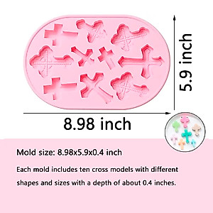 INKU 2 Pcs Christening Decorations Cupcake Cross Mold Christening Cross Mold Baptism Party Baby Fondant Mold Baptism Cupcake Cake Cross Mold Silicone for Baby Shower Wedding Party Supplies