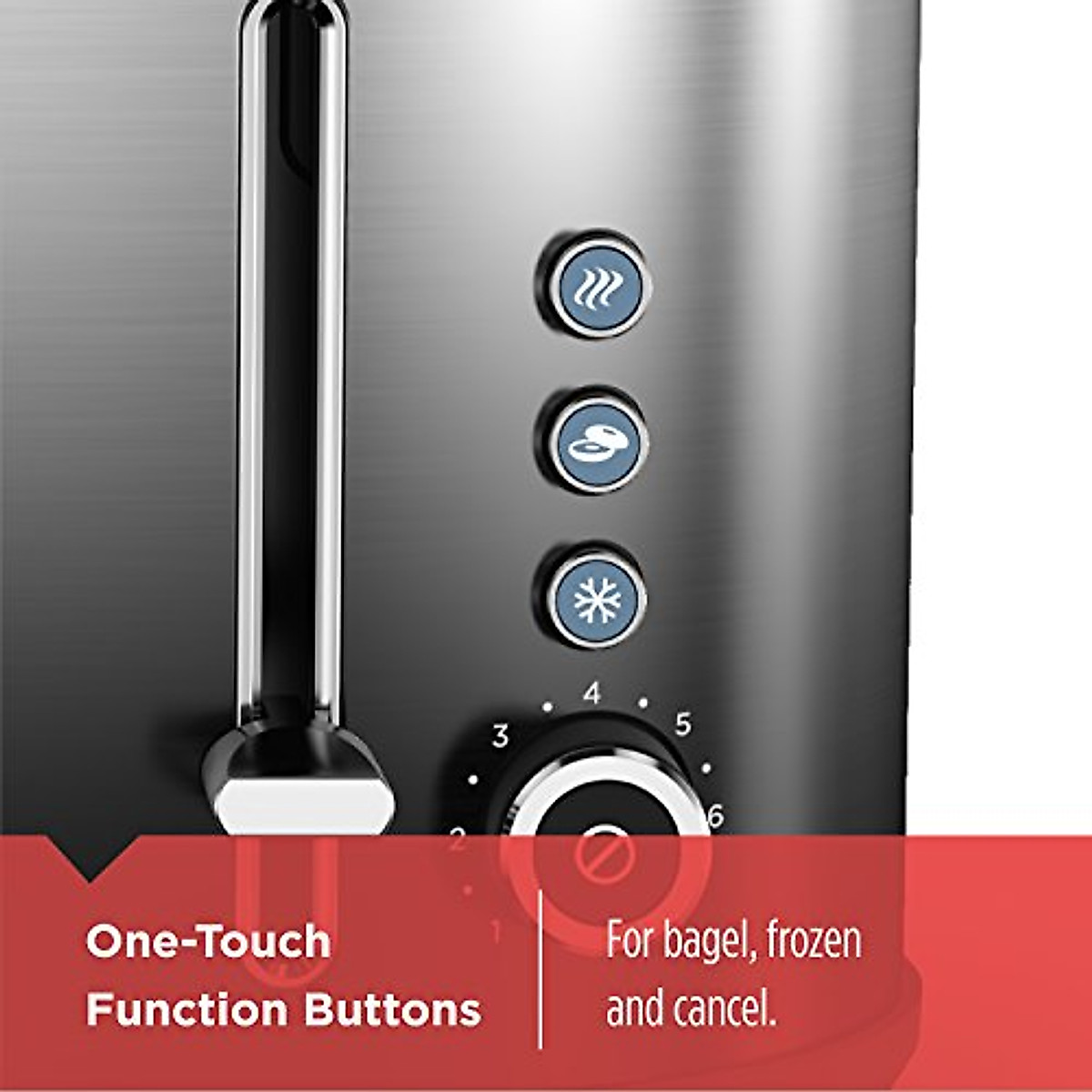 BLACK+DECKER 4-Slice Extra-Wide Slot Toaster, Stainless Steel, Ombré Finish, TR4310FBD,Black/Silver Ombre