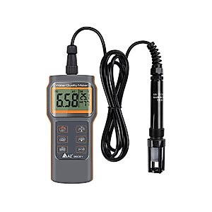 AZ-86021 Dissolved Oxygen Tester Water Quality Meter D.O Meter Temperature Meter | Can Measure pH Conductivity TDS Salinity by Using Different Probes | Multiple Parameters Water Tester AZ86021