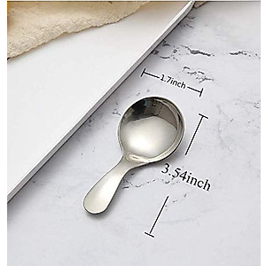 PHAETON 8PCS Silver Stainless Steel Short Handle Spoons Soup Spoons Condiments Spoon Dessert Spoon Tea Coffee Spoons