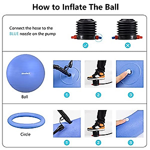 HBselect Exercise Ball Chair &Anti-Slip Stability Base & Resistance Bands, Extra Thick Anti Burst Swiss Gym Ball for Yoga, Pilates, Birthing Pregnancy