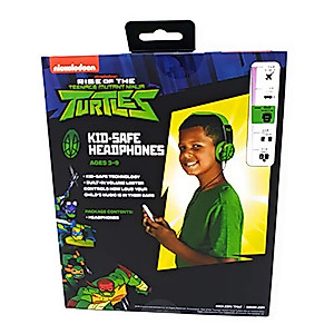 Teenage Mutant Ninja Turtles Kids Safe Over The Ear Headphones HP2-03265| Kids Headphones, Volume Limiter for Developing Ears, 3.5MM Stereo Jack, Recommended for Ages 3-9, by Sakar