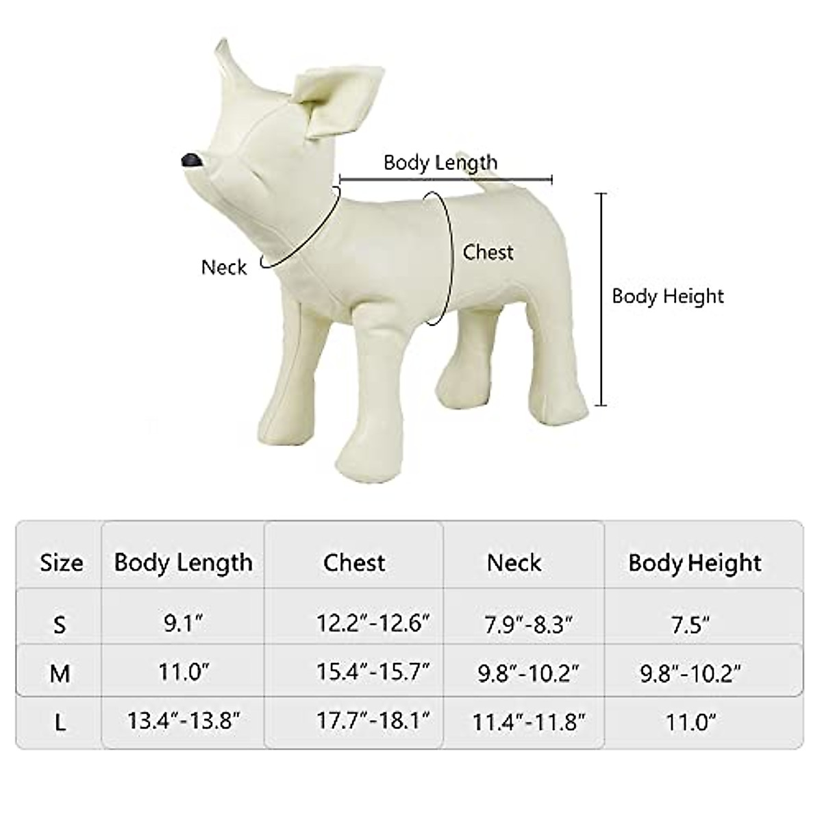 pawstrip Dog Mannequin PU Leather Pet Clothing Display Mannequin Dog Mannequin Display Stand Sewing Dog Standing Model Pet Store Mannequin for Clothes Display Cute Hangers for Dog Clothes White, S