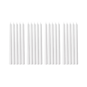 Taper Candles 10 Inch White Set of 20 Unscented, Dripless, Smokeless Long Tall Tapered Candlesticks Wedding Home Decor Dinner