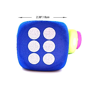 Qidiwin Jumbo EVA Dices, Giant Dot EVA Foam Dices for Kids Building Blocks,Educational,Party Suppliers, 4 Color,12PCS