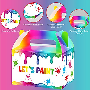12 Pack Paint Art Party Boxes Painting Party Favor Candy Treat Boxes Paint Theme Birthday Goodies Valentine's Day Gift Boxes for Kids Birthday Baby Shower Party Decorations Supplies 6 x 3 x 3.5 Inches