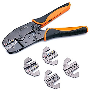 Wirefy Crimping Tool Set 5 PCS - Ratcheting Wire Crimper - For Heat Shrink, Nylon, Non-Insulated Connectors, Ferrule Terminals