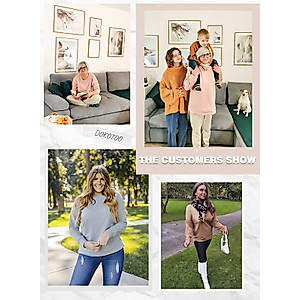 Dokotoo Womens Ladies Plus Size Long Sleeve Crewneck Sweatshirt Side Split Comfy Loose Fit Solid Basic Pullover Tunic Tee Shirts Tops Sweatshirts for Teen Girls 2023 Fashion Fall Blue XXLarge