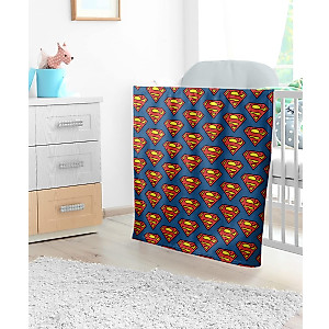 LOGOVISION Superman Lightweight Baby Blanket, 30"X40", Classic S Shield Logo Pattern Unisex for Infants Girls & Boys