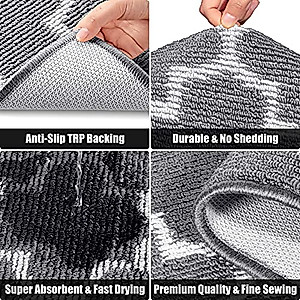 Indoor Doormat 36"x 59", Absorbent Front Back Door Mat Floor Mats, Rubber Backing Non Slip Door Mats Inside Entrance Door Runner Rug Mud Dirt Trapper, Machine Washable Low Profile-Grey Lantern