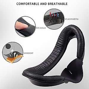 Gorliskl Facial Interface for Oculus Quest 2 ，Resilient VR Facial Vent Soft Interface Bracket &Anti-Leakage Light PU Leather Foam Face Cover Replacement Pad（Widened Version） Upgrade Accessories