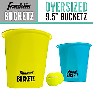 Franklin Sports Bucketz Pong Game – Perfect Tailgate Game and Beach Game – Pong Set Includes 12 Buckets, 3 Balls, and a Carry Case