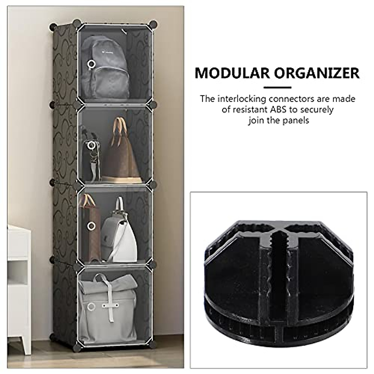 DOITOOL Cube Plastic Connectors Interlocking Connectors Wire Grid Cube Organizer Buckle Clips for Modular Closet Storage Organizer Black 20pcs