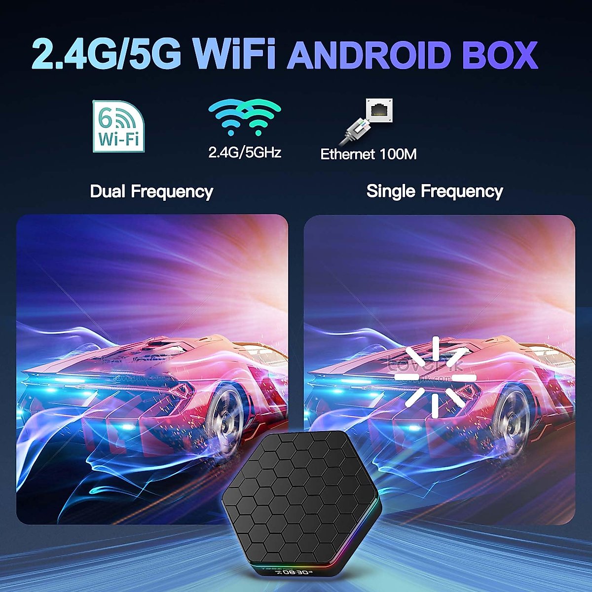T95Z Plus Android TV Box 12.0 | 4GB RAM 32GB ROM | WiFi6 | 6K 3D HDR10+ | Bluetooth 5.0 | Android Box with Keyboard Remote | Dual Band 2.4GHz/5.8GHz | Smart TV Box 2024