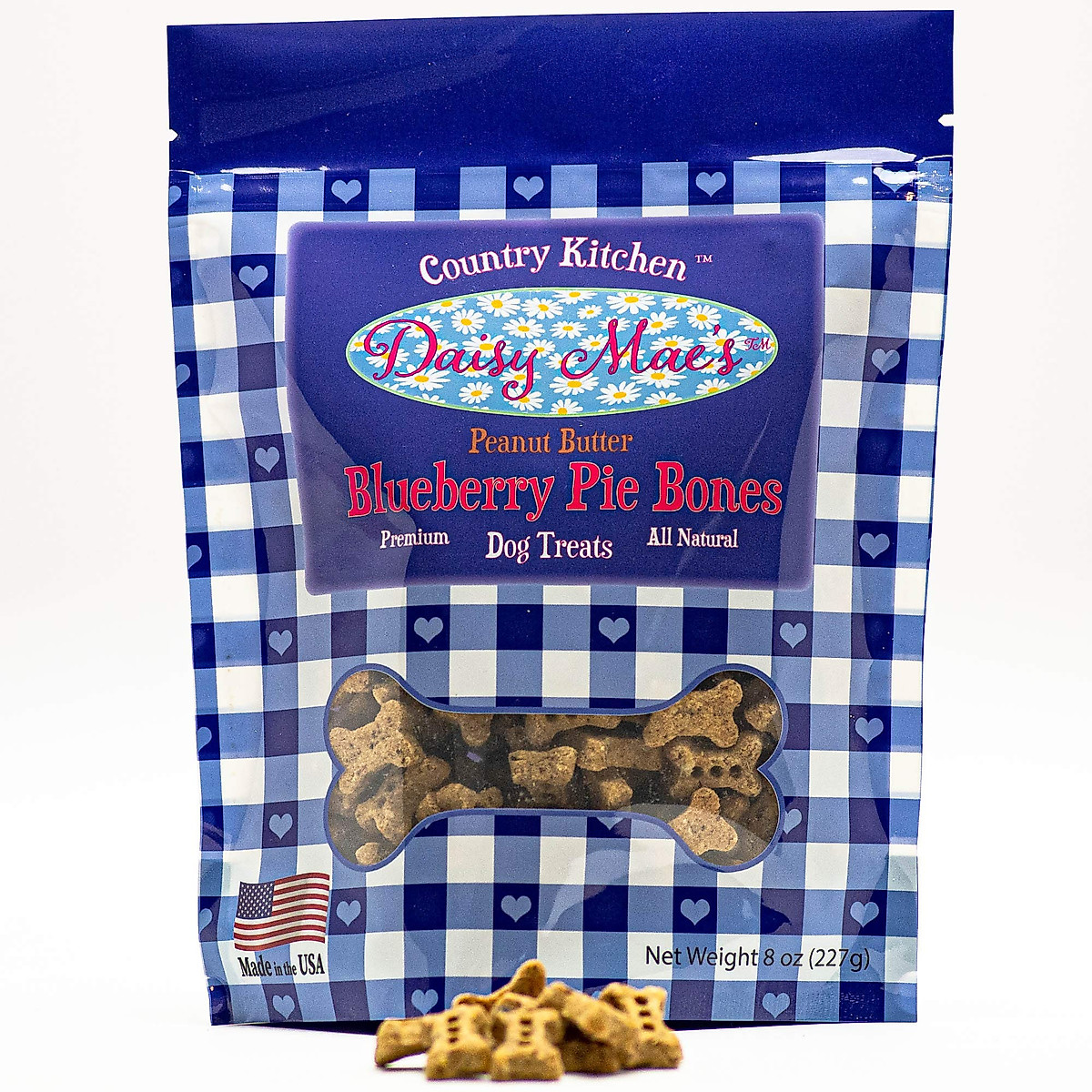 Naughty Spotty Dog Treat Gift Box, Black Skull Treat Dispenser, USA-Made Dog Treats & Chews, Md/Lg Dogs, (Peanut Butter, Blueberry, Peppermint & Chicken Flavors).
