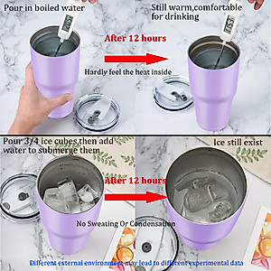 30 oz Tumbler with Lids and Straws,18/8 Stainless Steel Vacuum Insulated Tumbler,Insulated Coffee Mug Water Cup with Leak-Proof Straw Lid & Flip Lid,3 Metal Straws,1 Cleaning Brush(Sparkle White)