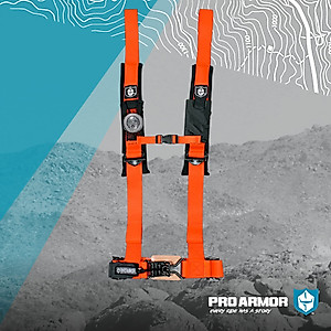 Pro Armor A114220OR Orange 4-Point Harness 2" Straps