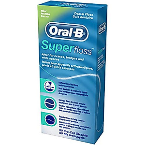 Oral-B Super Floss 50 Pieces Pre-Cut (Pack of 12)