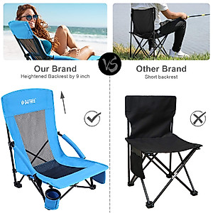 G4Free Beach Chair Folding Portable Beach Backpack Camping Chair for Adults with Mesh Back