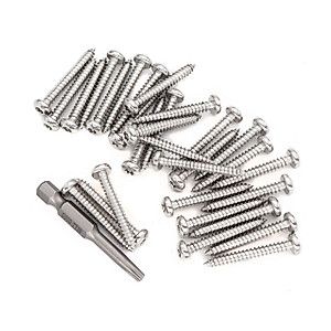 binifiMux 30pcs #8 1-1/4" Torx in Pin Head Tamper Proof Security Self Tapping Sheet Metal Screws with T20 Wrenh Key 304 Stainless Steel