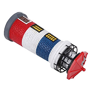Solar Light, Easy to Install Rotating Lighthouse Light, Easy to Use Automatic Rotating Light Craft Ornament for Home Garden Yard(Red Blue White)