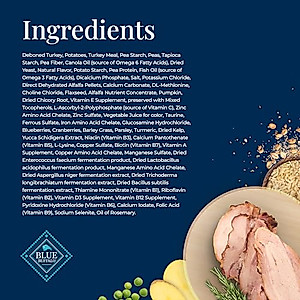 Blue Buffalo Basics Adult Grain-Free Dry Dog Food for Skin & Stomach Care, Limited Ingredient Diet, Made in the USA with Natural Ingredients, Turkey & Potato Recipe, 11-lb. Bag