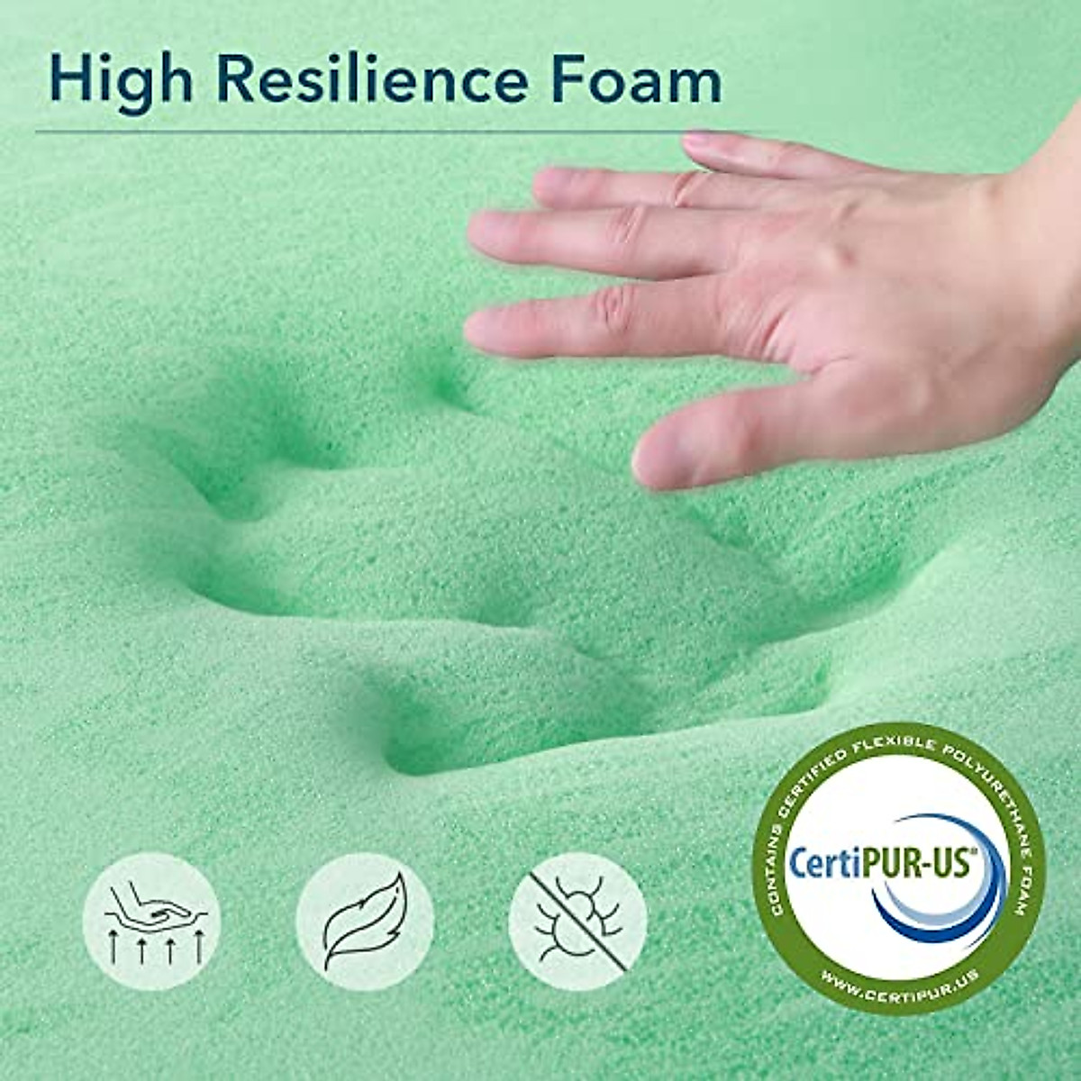 Twin Extra Long (Twin XL) Mattress Topper, Homhougo Medium Firm Memory Foam with Soft Pillow Top, 4-Inch Triple Layer Bed Topper for Pain Relief