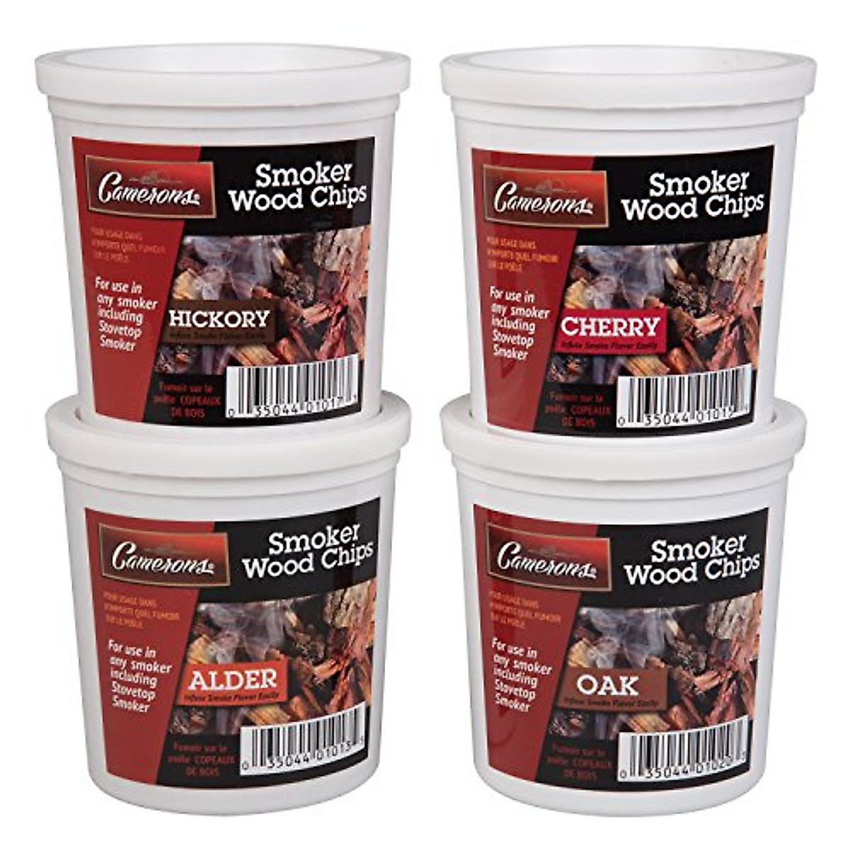 Oak, Cherry, Hickory & Alder Wood Smoking Chips (4 Pints) Wood Smoker Shavings Value Pack- Resealable Pints of All-Natural Extra Fine Cut Sawdust- Great for Smoking Guns, Smokers, Smoke Boxes (0.47 L)