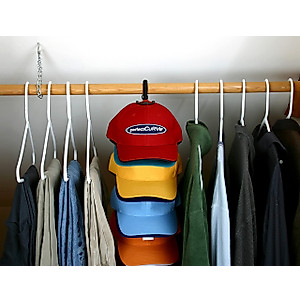 Perfect Curve Cap Rack18 System – Hat Racks for Baseball Caps | Hat Organizer for Closet | Over Door Hanger | Over Door Organizer | Six Clips Hold up to 18 Caps | Black