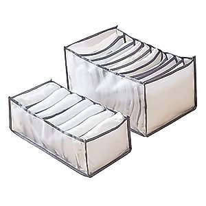 Wardrobe Clothes Organizer 2PCS Drawer Organizers Clothes Washable Wardrobe Clothes Organizer Foldable Drawer Compartment Storage