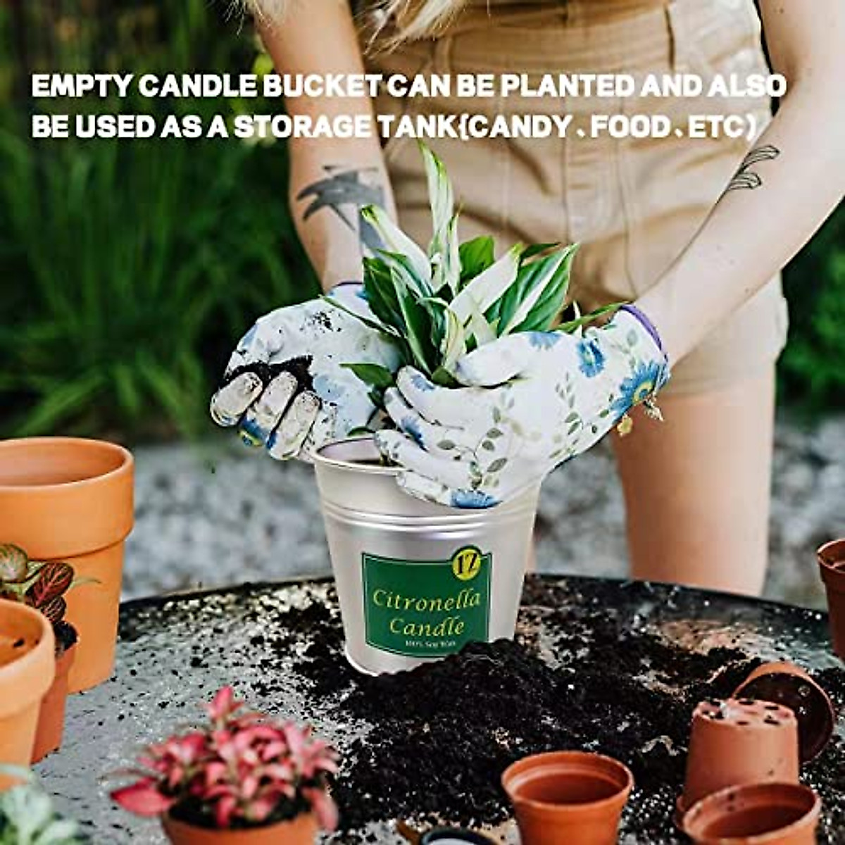 2 Packs Large Citronella Candles Outdoor Indoor, 17oz 3-Wick Aromatherapy Candles for Yard Patio, Soy Wax Bucket Candles for Summer Gift