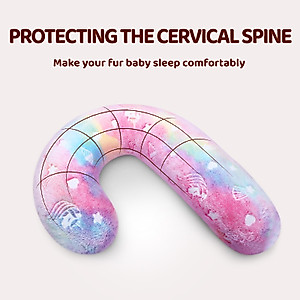 Eosarcu Dog Calming Pillow, Glow in The Dark Dog Throw Pillow, Soft J-Shaped Pillow for Cat & Dog, Machine Washable Pet Calming Toy for Joint Relief Sleeping Improve-M