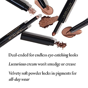 LAURA GELLER NEW YORK Make It A Double Dual-Ended Eyeshadow - Chardonnay - Cream Eyeshadow Stick + Matching Powder Eyeshadow - Crease-Proof & Smudge-Proof