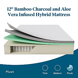 LUCID L300 Adjustable Bed Base with Lucid 12 Inch Memory Foam Hybrid Mattress - Full