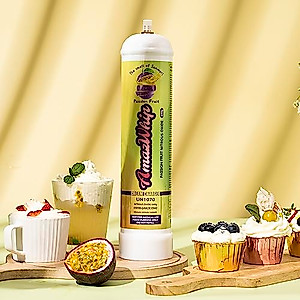 AmazWhip 0.95L 640 Gram Passion Fruit Flavor Whipped Cream Charger Cartridge Tank for Cream Charger Dispenser (1 cylinder)