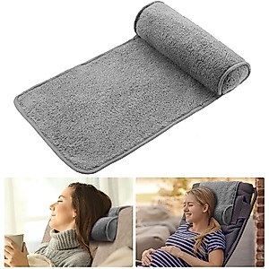 Weysat 2 Pieces Neck Pillow for Recliner Head Pillow Adjustable Plush Pillow Neck Roll Non Slip Fleece Couch Neck Head Support Pillow for Travel Home Recliner Sofa Armchair (Gray)