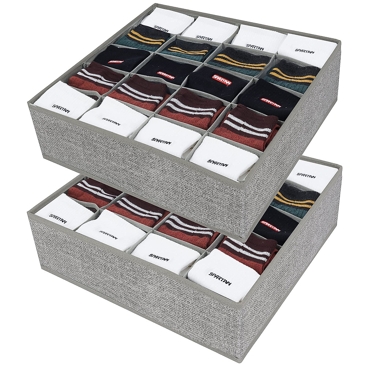 GRANNY SAYS Bundle of 2-Pack Large Storage Bins with Lids & 2-Pack Socks Storage Organizers