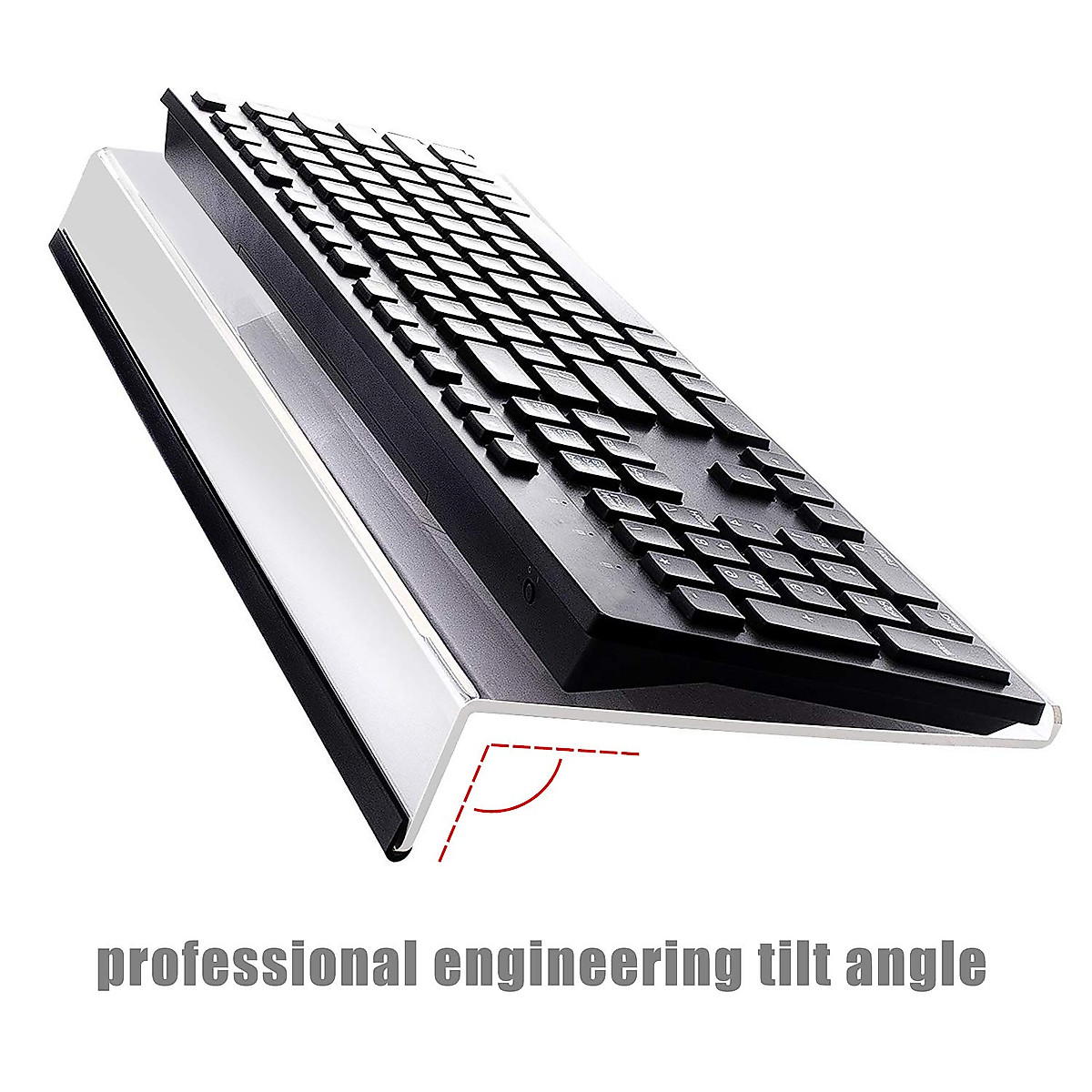 Refrze Computer Keyboard Stand PC Keyboard Stand,Titled Keyboard Stand,Clear Acrylic Keyboard Tray Holder for Easy Ergonomic Typing and Working at Home and Office Upgraded Version