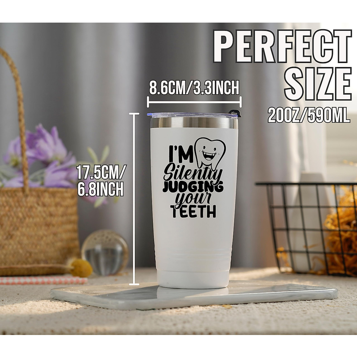 Onebttl Dental Gifts for Dental Assistant, Dental Hygienist on Dental Assistants Recognition Week, National Dental Hygienists Week, 20oz Insulated Stainless Steel Tumbler - Judging