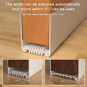 Door Draft Stopper, Cuttable Weather Stripping Door Seal, Strong Adhesive Door Sweep for Exterior and Interior Doors 39” Length(White)