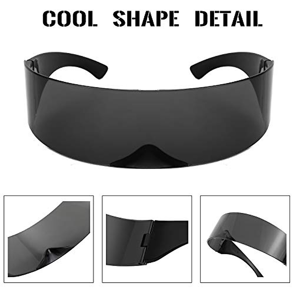 FEISEDY 80s Futuristic Cyclops Cyber Visor Sunglasses Men Women Punk Style Cosplay B2740