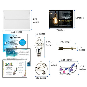 Smiling Wisdom - Bulk 40 Gift Sets - 4 Different Sets of 10 - Quarterly Gifts - Encouraging Praising Employee Volunteer Student Appreciation Cards Envelopes - 120 Pcs - Storm Puppy Warrior Light