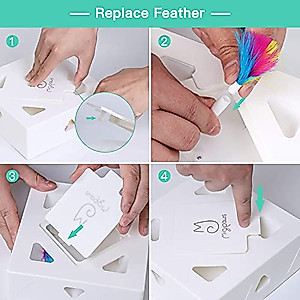 Migipaws Upgrade Rainbow Feather Replacement for Cat Magic Box, 6pcs Rainbow Feather + 2pcs Free Mylar Refills