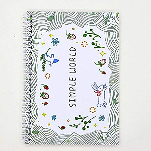 SUNNYHILL Sticker Collecting Album Reusable Sticker Book Won't Harm Stickers 30 Sheets 8.3" x 5.8" (Simple World)