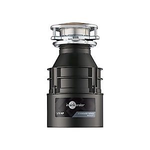 InSinkErator Garbage Disposal, Badger 1, Standard Series, 1/3 HP Continuous Feed, Black, Waterborne Grey Enamel