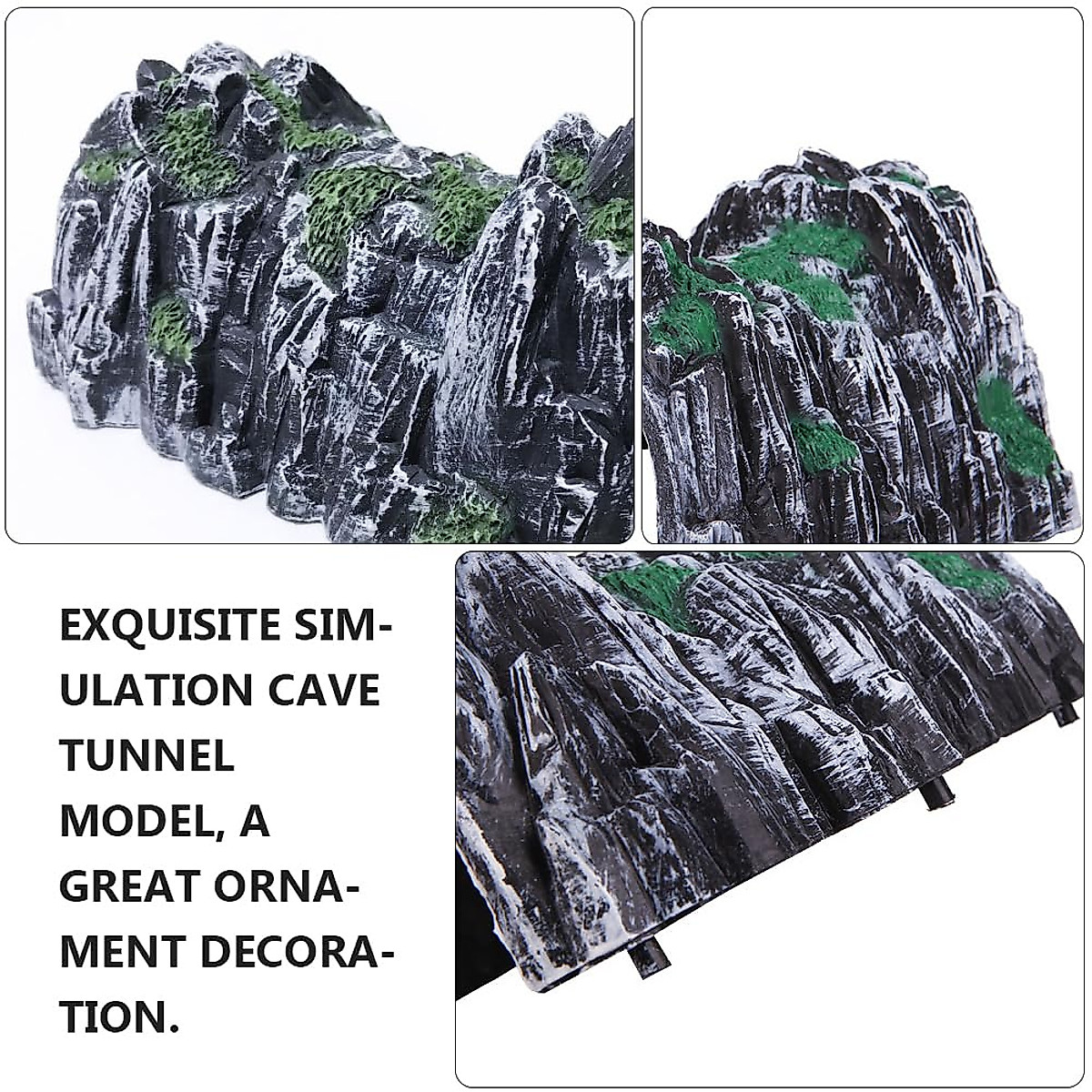 jojofuny 3pcs Plastic Railway Mountain Tunnel Train Set Accessories Simulation Model Train Railway Train Cave Tunnels for Kids Age 3 and Up, Grey